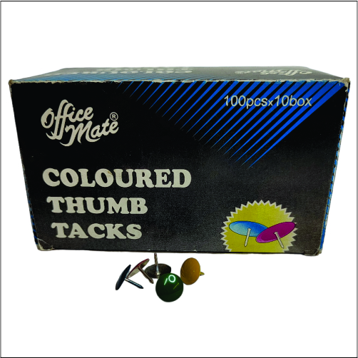 OF-100P Drawing Pins Assorted Colour 10 mm Plastic Coated | Shalmay ...